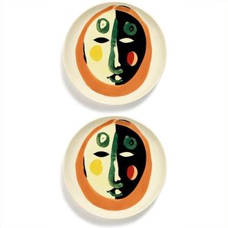 Serax Assiette Ap&eacute;ritif Collection Feast par Ottolenghi | 2 Assiettes dEntr&eacute;e | Service de Table en Gr&egrave;s aux Couleurs M&eacute;lang&eacute;es | Ensemble de Vaisselle de L