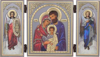 NKlaus Heilige Familie Ikone Triptychon Christlich Holz reise Altar - 12x21cm - Christlich 16515