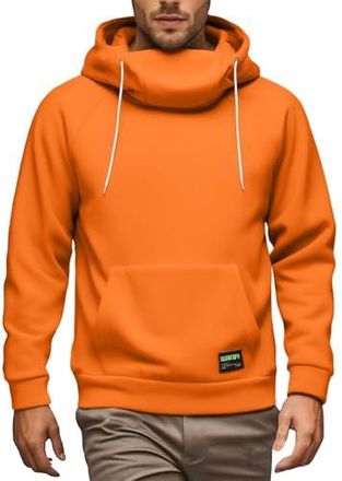 Generic Sweat &agrave; capuche &agrave; manches longues pour homme - Couleur unie - Coupe ample - Cordon de serrage - Poche kangourou - Avec poignets &eacute;lastiques - Automne e
