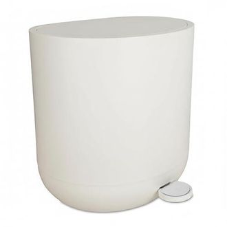 Relaxdays M&uuml;lleimer, 7 Liter, Absenkautomatik, Fu&szlig;pedal, entnehmbarer Inneneimer, Kosmetikeimer, Matter Badeimer, beige