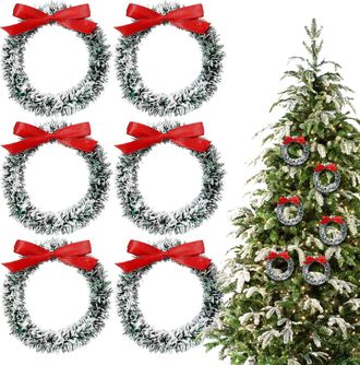 Generic Mini-Kr&auml;nze f&uuml;r Schr&auml;nke - 8 x 8 x 2 cm, dekorative Mini-Kr&auml;nze f&uuml;r den Winter, kleine Weihnachtsdekoration f&uuml;r K&uuml;chenschr&auml;nke | f&uuml;r Au&szlig;enfenster, Kam