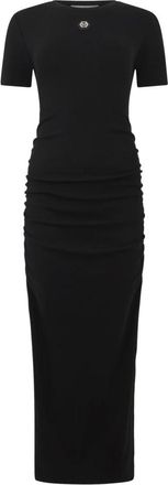 Philipp Plein Femme, Robes, Noir, Taille: 42 FR Robe T-shirt Maxi Dos Nu