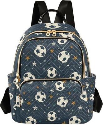 Mnsruu Mini sac à dos pour femme - Motif football - Noir, Multi1106, S