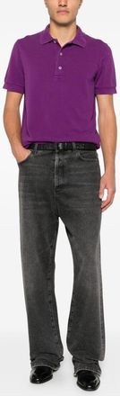 Tom Ford Cotton Blend Polo Shirt - Purple