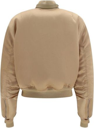 Tom Ford Satin Aviator Bomber Jacket - Gold