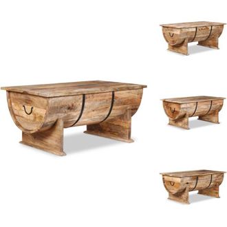 vidaXL Couchtisch Massivholz Mango 88x50x40 cm - Vintage Tisch - Holzt Tisch - Couchtisch Massiv - Mangoholz Couchtisch - Sideboard
