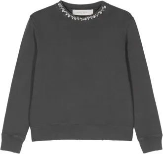 Golden Goose Femme, Sweatshirts et sweats &agrave; capuche, Gris, Taille: 38 FR SweaT-shirt With Crystals