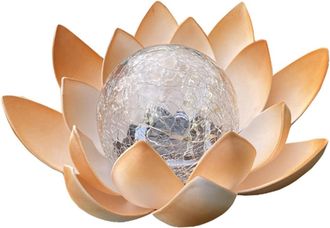 Supvox Solar Lotuslicht Gartenlaterne Mit Glas Lampenkugel Solarleuchte Für Außen Mit Kreativem Lotusfuß Energiesparend Automatische Nachtbeleuchtung Wetterf