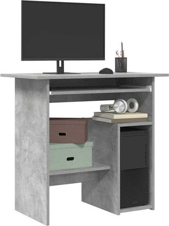 vidaXL Office mobile de bureau dordinateur moderne avec des compartiments en bois de diff&eacute;rentes couleurs Couleur : Gris en b&eacute;ton