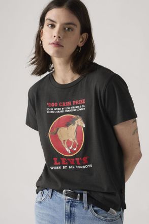 Levi's T Shirt Graphique Boxy - Femme - Noir / Western Archival Cash Prize N Pirate Black - XS