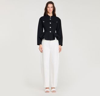 Sandro Veste courte &agrave; basque volant&eacute;e