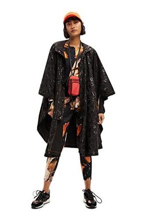 Desigual Poncho_colorama Colima 2000 Noir, Taille Unique Femme