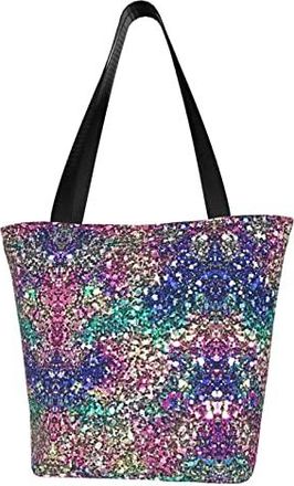 AOOEDM Sac fourre-tout Glitter Sparkles Femme Capacit&eacute; &Eacute;paule &Eacute;picerie Sacs