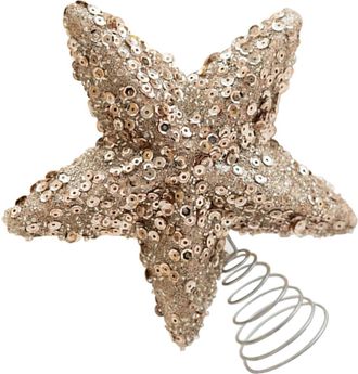 BESPORTBLE Weihnachtsbaumspitze Stern 15cm champagnerfarbener Glitzer Baumspitze Christbaumschmuck Weihnachtsdekoration f&uuml;r Zuhause und Party