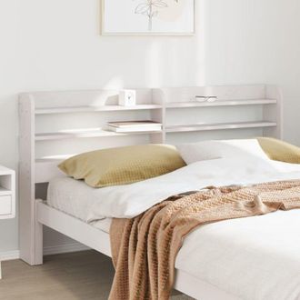 vidaXL Kopfteil mit Ablagen Wei&szlig; 140 cm Massivholz Kiefer Vidaxl