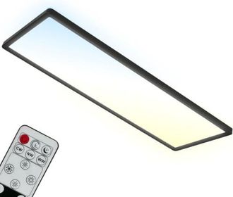 Briloner LED Deckenlampe flach mit Fernbedienung, indirektes Licht, einstellbar von warmweiß bis kaltweiß, Lampe, Deckenleuchte, Wohnzimmerlampe, LED Panel, Kü