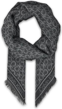 Calvin Klein Femme, Accessoires, Noir, Taille: ONE Size Aop Monogram Jacquard Scarf