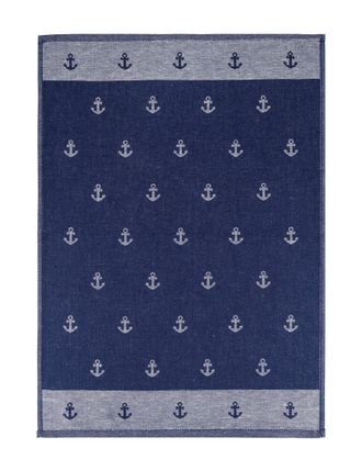 Kracht Kracht Halbleinen Geschirrtuch Anker Maritim 50x70 cm Blau