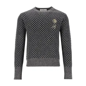 Vivienne Westwood Pull col rond Checkmate - Homme - Pulls - Gris - Taille: M