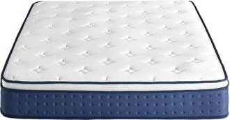 Vasagle Matelas &agrave; M&eacute;moire de Forme Gel, 140 x 190 cm, Hybride Ressorts Ensach&eacute;s, Soutien 7 Zones, Housse Respirante, Bleu