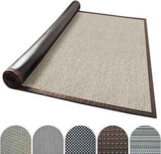 Casa Pura Outdoor-Teppich mit Bordüre | ideal für Terrasse, Balkon, Garten, Küche, Flur | aus Kunststoff wetterfest und rutschsicher | Viele Größen und Farben (