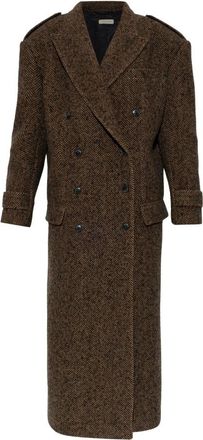 The Mannei Wollmantel mit Fischgr&auml;tenmuster - - Coats - Damen - Braun - M
