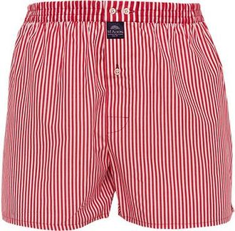 MC Alson Herren Boxershorts rot Baumwolle gestreift
