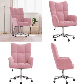 vidaXL Relaxsessel Rosa Samt - Samtsessel - Rosa Sessel - Wohnzimmersessel - Drehsessel - Hohe Verstellbarkeit - Home & Living