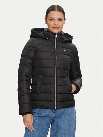 Tommy Jeans Winterjacke Basic DW0DW18311 Schwarz Slim Fit
