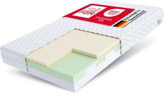 FDM BITONTO Schaumstoffmatratze 120 x 200 cm Latex Matratze 15 cm Höhe Hochelastischer HR Komfortschaum Härtegrad H2/H3 (Mittelweich/Mittelhart) Bezug Zwe