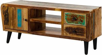 Massivmoebel24 TV-Board Altholz 145x45x62 mehrfarbig lackiert sixties 102