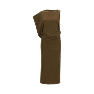Jacquemus Femme, Robes, Vert, Taille: 36 FR Asymmetric Column Midi Dress
