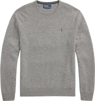 Polo Ralph Lauren Homme, Pulls, Gris, Taille: XL Pull en Laine Brodé Col Rond
