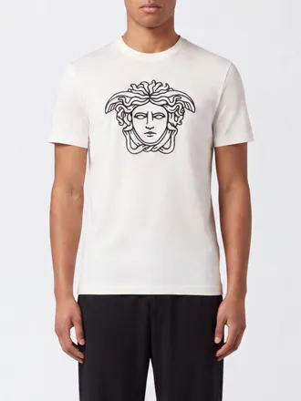Versace T-shirt slim fit en coton avec imprim&eacute; graphique Medusa
