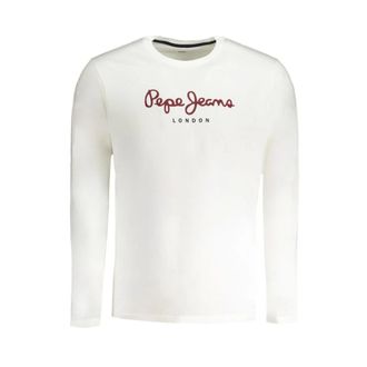 Pepe Jeans London Homme, Tops, Blanc, Taille: L T-Shirt à Manches Longues
