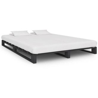 vidaXL Palettenbett Grau Massivholz Kiefer 140&times;200 cm Vidaxl