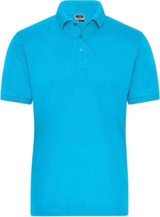 James & Nicholson Herren Bio Workwear Polo Stretch - Polo aus weichem Elastic-Piqué | Farbe: turquoise | Grösse: 5XL