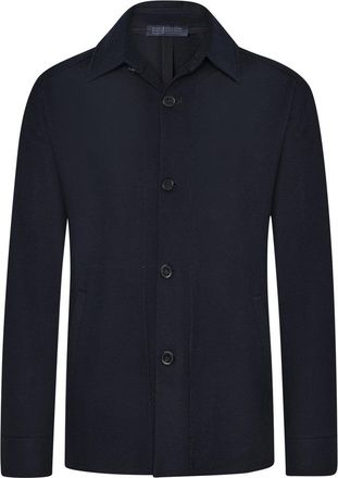 Harris Wharf London Strukturiertes Overshirt aus Baumwolle mit Umlegekragen in