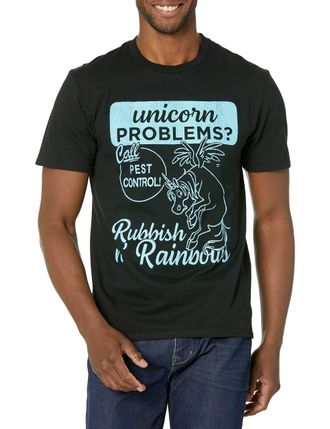 Fifth Sun Disney Pixar Herren Onward Call Rubbish N Rainbows T-shirt T-Shirt, Schwarz, XL