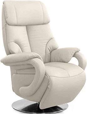 Cavadore Ledersessel Istanbul / Fernsehsessel mit elektrisch verstellbarer Relaxfunktion / 2 E-Motoren / 80 x 115 x 79 / Echtleder: Weiß