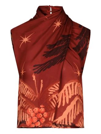 Johanna Ortiz haut Imaginative &agrave; design drap&eacute; - Rouge