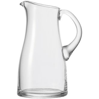 Leonardo Leonardo Liquid Krug, handgefertigter Glas-Krug, Wasser-Karaffe mit Henkel im klassischen Design, 1850 ml, 065330