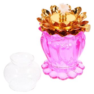 Angoily Vintage Lotus Form &Ouml;l Lampe mit Retro Glas Farbverlaufende Kerosin &ouml;llampe f&uuml;r Innenr&auml;ume Stabiles Tischdekor Antike &Ouml;llampe als Dekoratives und Funkt