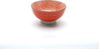 CREATABLE Neu Müslischale Dessertschale Salatschüssel Mediterran | Steinzeug | Rot | Ø 15 cm