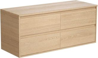 Vente-Unique Vente-unique - Meuble sous vasque suspendu avec planche - Placage chêne - 120 cm - milipam