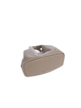 Coccinelle Grained Leather Top Handle Bag - Taupe