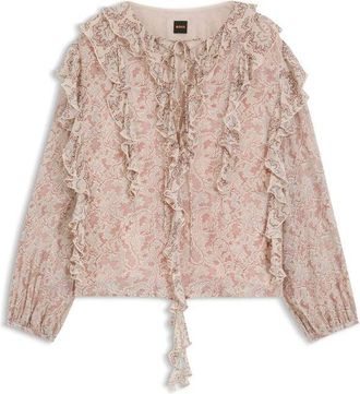 BOSS Damen R&uuml;schenbluse C_BORMA