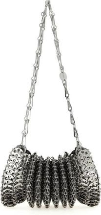 Paco Rabanne Umh&auml;ngetasche aus Metall im Akkordeon-Design - - Bags - Damen - Grau - ONE SIZE