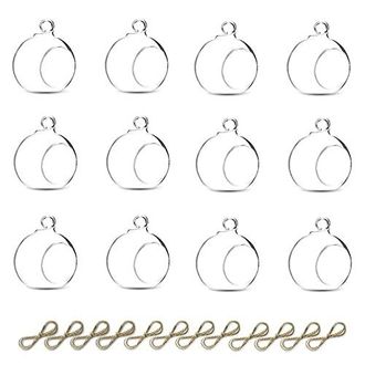 Nuptio 12 Pi&egrave;ces Suspendus Bougeoirs Chauffe-Plat Mini Bougeoir Verre Boules 6cm Diam&egrave;tre Globe Ornement Jardin, Photophores pour No&euml;l Halloween D&eacute;corations 