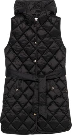 Oltre Femme, Vestes, Noir, Taille: 40 FR Veste sans Manches L&eacute;g&egrave;re en Duvet avec Capuche